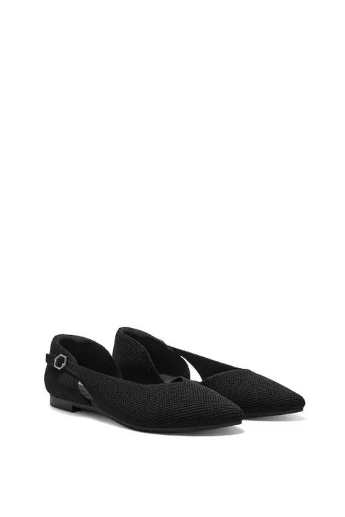 Vivaia Pointed-toe D'orsay Flats - Black Brickwork