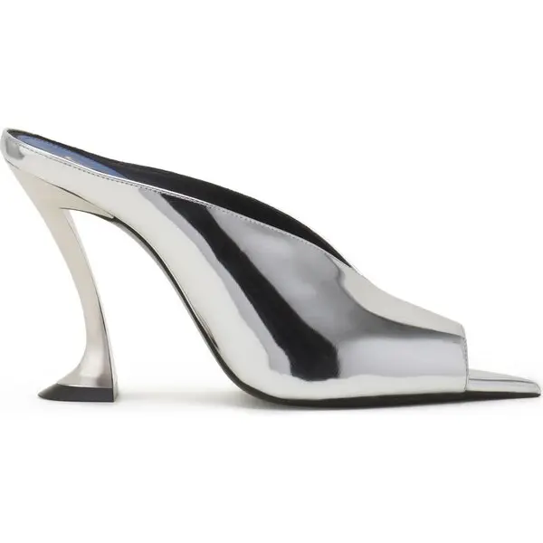 LANVIN Midnight Step Mule In Metallic Leather