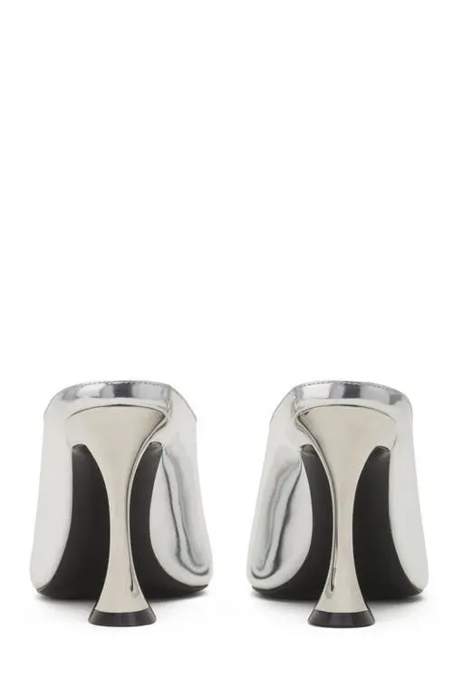 LANVIN Midnight Step Mule In Metallic Leather