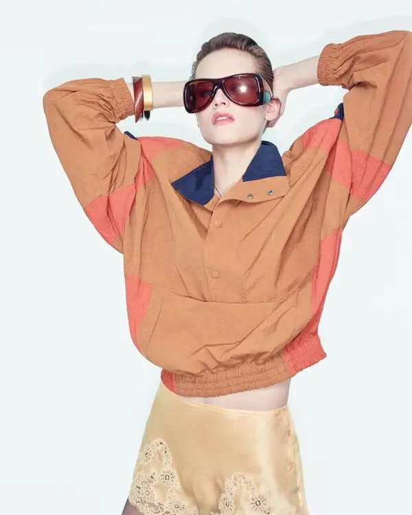 Saint Laurent Cassandre Windbreaker In Nylon Faille