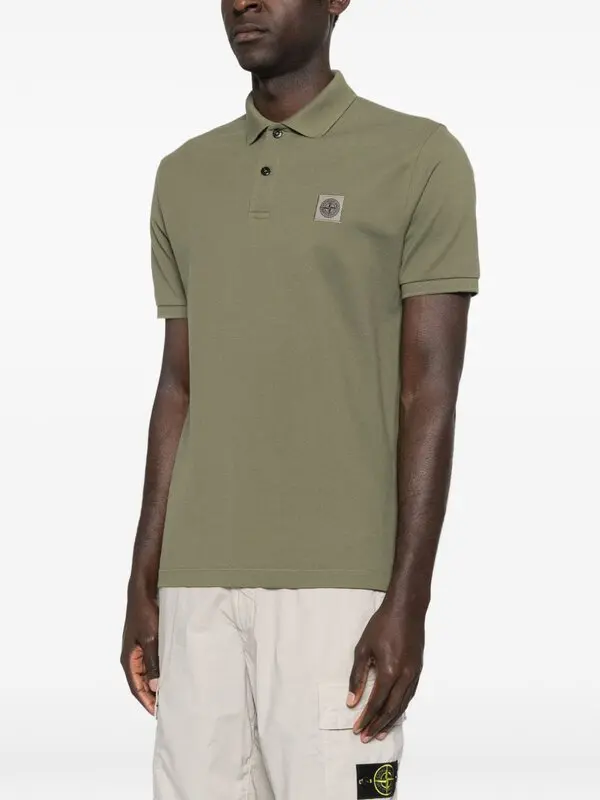 Stone Island Logo Cotton Polo Shirt - Multicolor