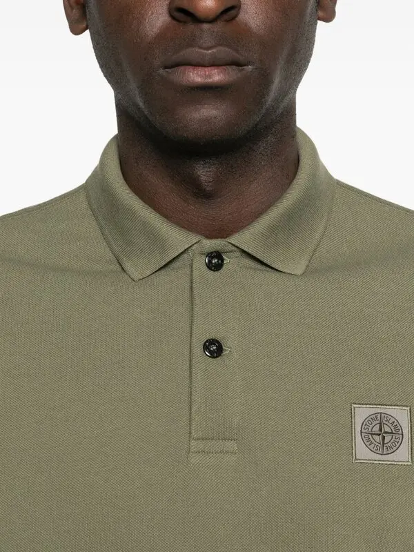 Stone Island Logo Cotton Polo Shirt - Multicolor