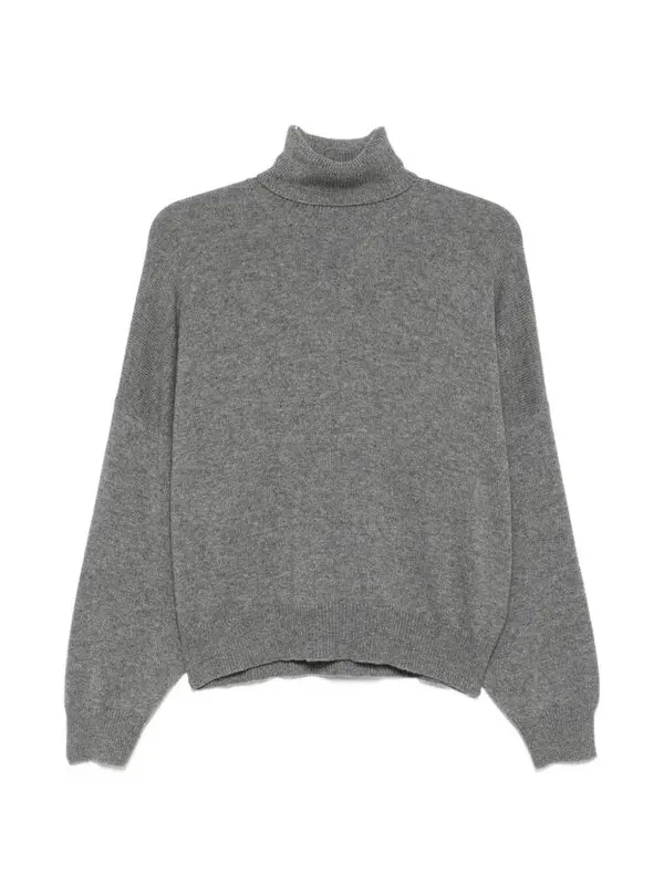 Brunello Cucinelli Grey Cashmere Turtle-neck Sweater - Multicolor
