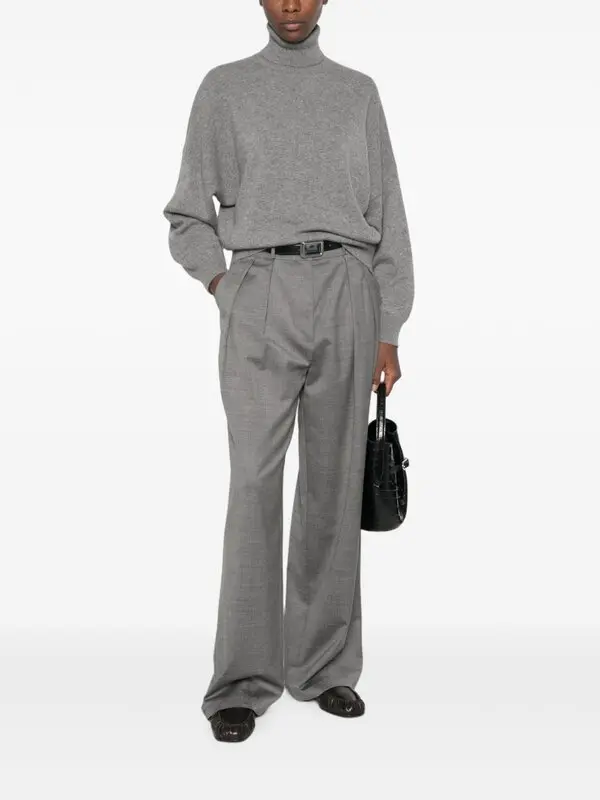 Brunello Cucinelli Grey Cashmere Turtle-neck Sweater - Multicolor