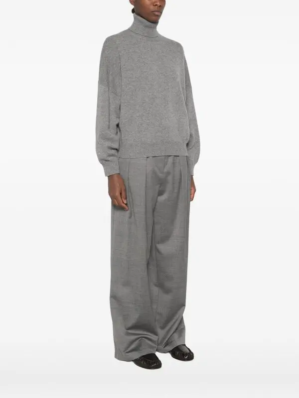 Brunello Cucinelli Grey Cashmere Turtle-neck Sweater - Multicolor