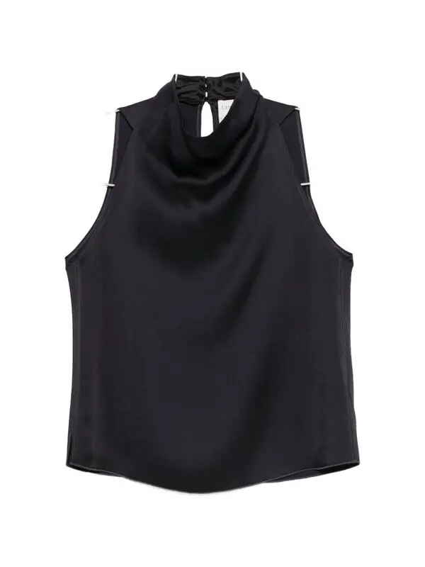 FORTE_FORTE Satin High Neck Sleeveless Top - Multicolor