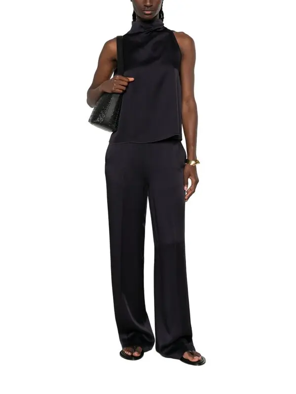FORTE_FORTE Satin High Neck Sleeveless Top - Multicolor