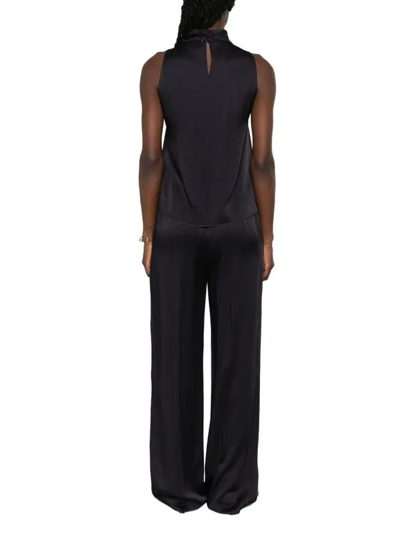 FORTE_FORTE Satin High Neck Sleeveless Top - Multicolor
