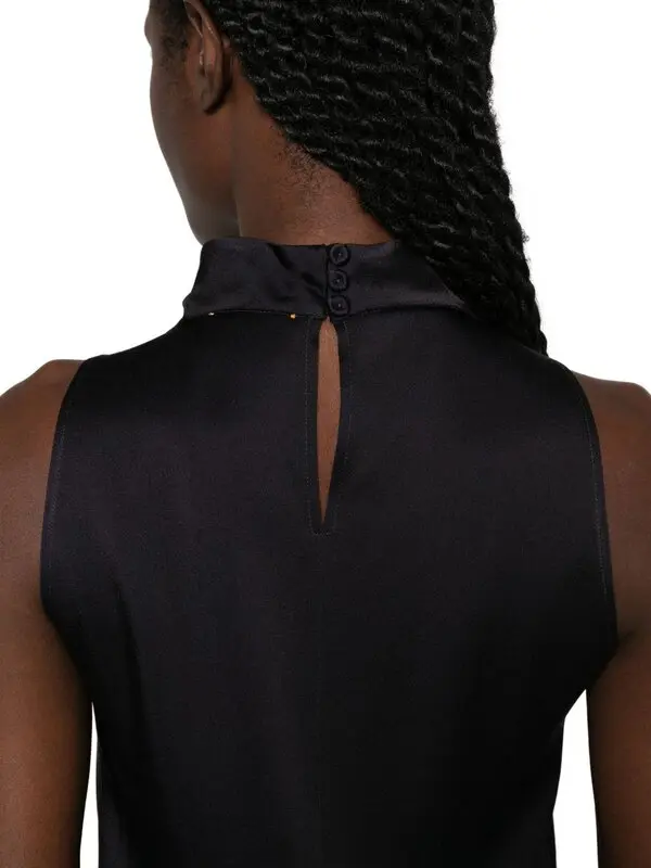 FORTE_FORTE Satin High Neck Sleeveless Top - Multicolor