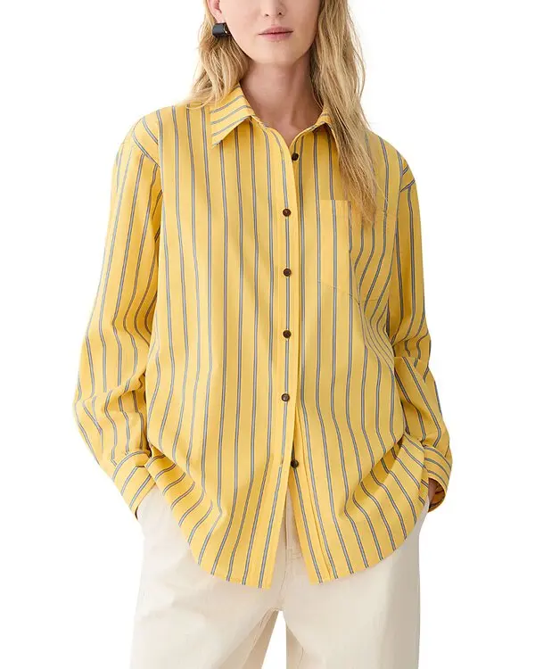 Lafayette 148 New York Oversized Boyfriend Shirt - Daisy Multi