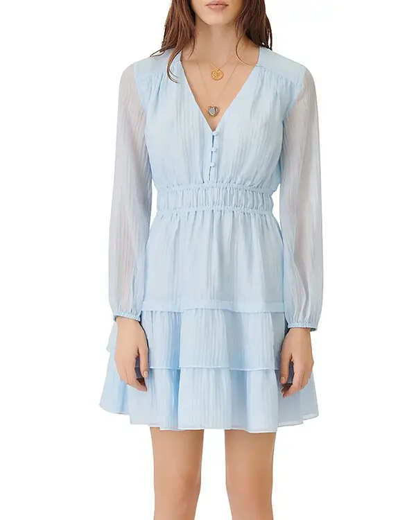 Maje Roubelia Ruffled Crinkle Dress