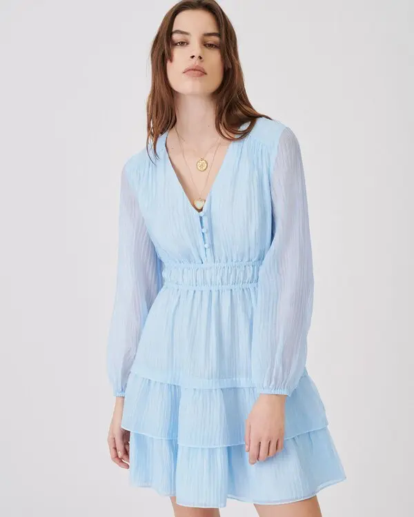 Maje Roubelia Ruffled Crinkle Dress