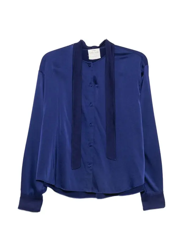FORTE_FORTE Silk Bow-detail Shirt - Multicolor