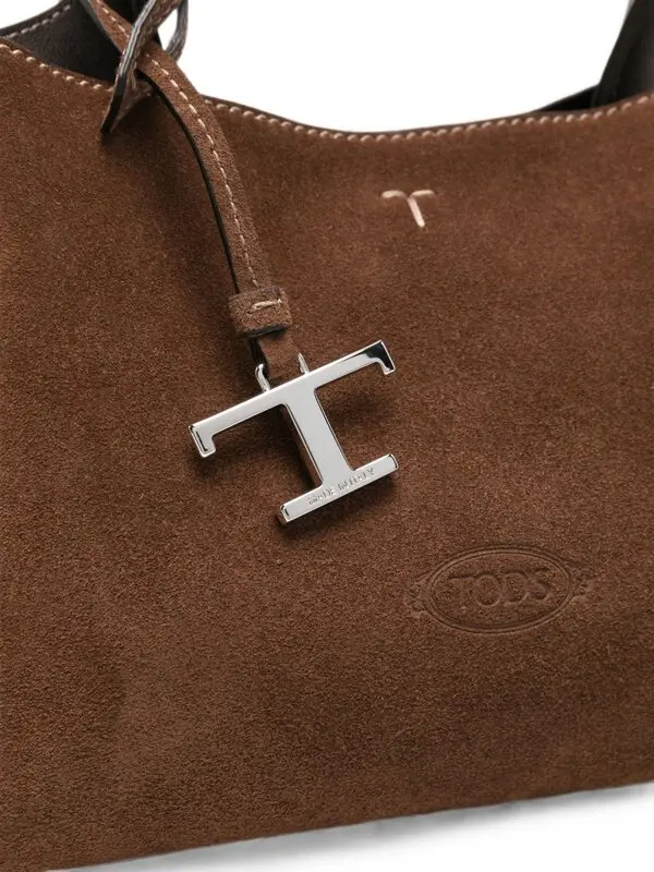 TOD'S Timeless Micro Leather Handbag With T-logo Plaque - Multicolor
