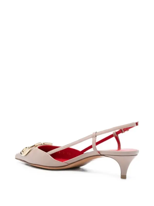 Valentino Garavani Vlogo Signature Leather Slingback Pumps - Multicolor