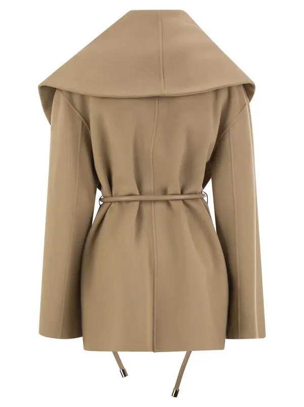 Sportmax Spxuguale Wrap Short Coat In Virgin Wool