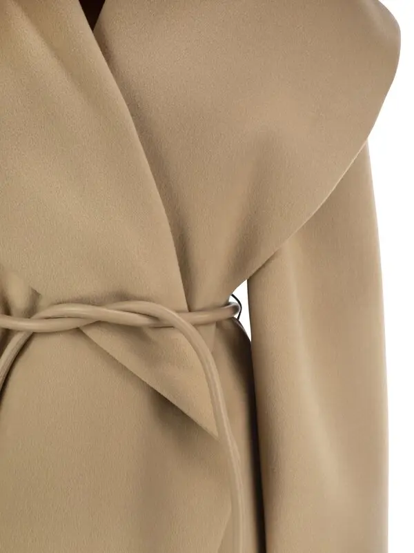 Sportmax Spxuguale Wrap Short Coat In Virgin Wool