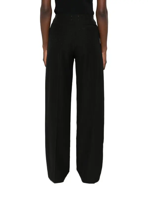 FORTE_FORTE Wool Blend Trousers With Satin Trim - Multicolor
