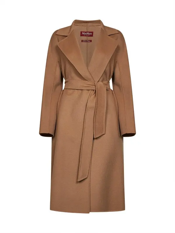 Max Mara Camel Mstcles Long Wrap Coat