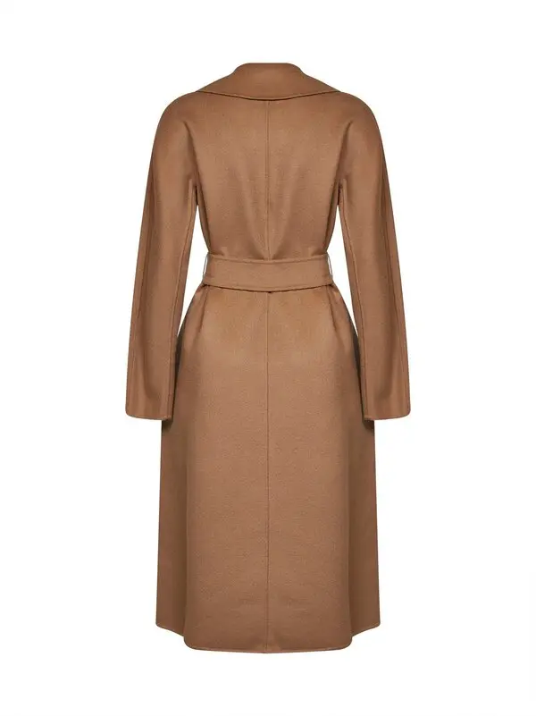 Max Mara Camel Mstcles Long Wrap Coat