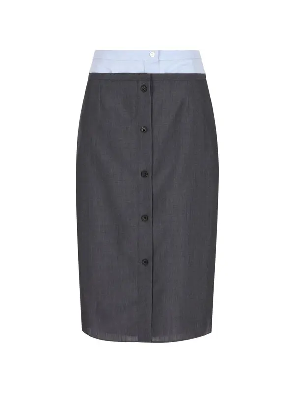 Prada Wool Midi Skirt - Multicolor