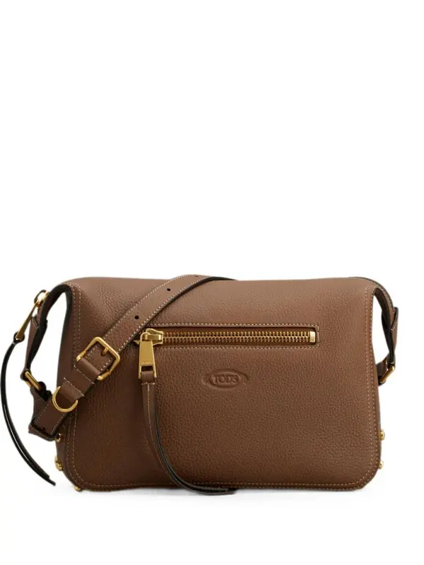 TOD'S Textured Leather Top Handle Bag With Silver-tone Pendant - Multicolor