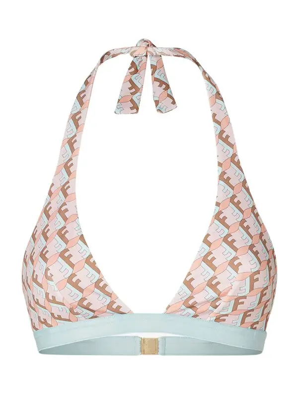 Fendi Ff Waves Triangle Bikini Top - Pink