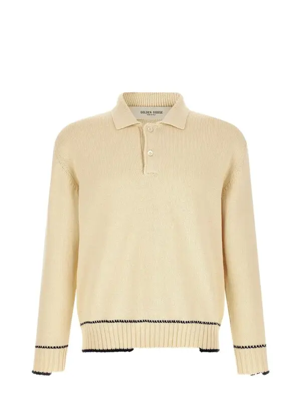 GOLDEN GOOSE Long Sleeve Knit Polo Sweater
