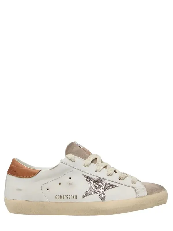 GOLDEN GOOSE Superstar Low-top Sneakers With Glitter Star - Brown