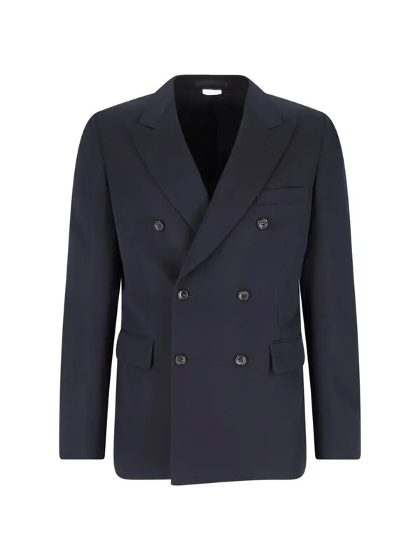 Comme Des Garçons Double-breasted Wool Jacket - Blue