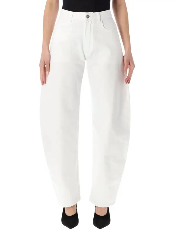 Alaïa Low-waist Curved Leg Denim Jeans - Bianco