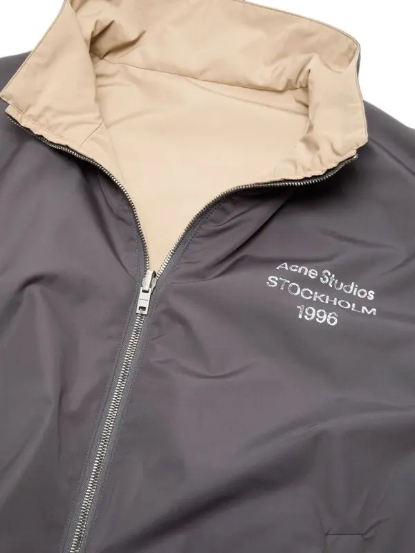 Acne Studios Zip Up Jacket With Rear Logo Print - Multicolor