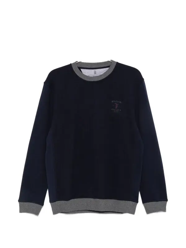 Brunello Cucinelli Logo Cotton Sweatshirt - Multicolor