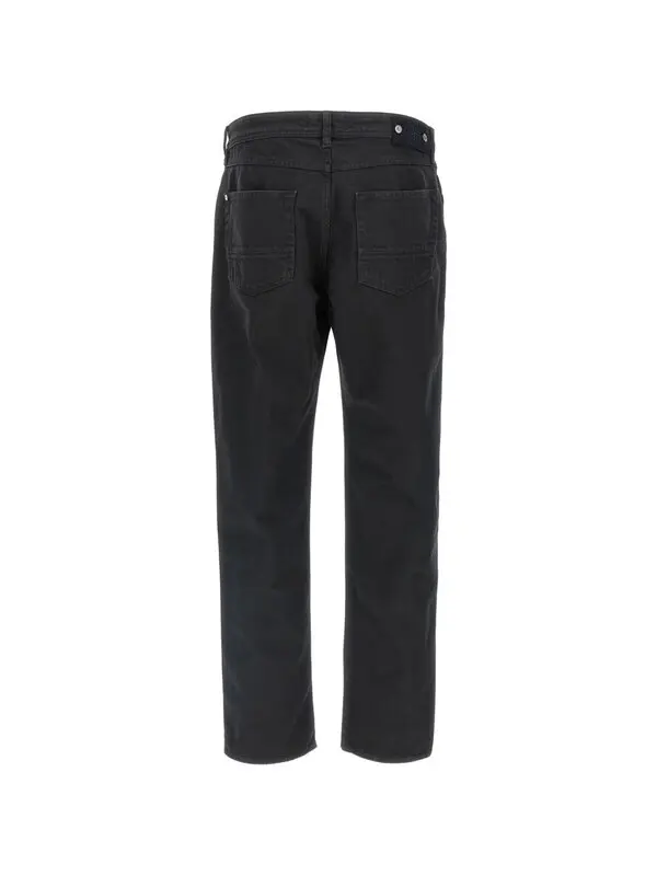 Stone Island Trousers With Contrast Topstitching And Logo Print