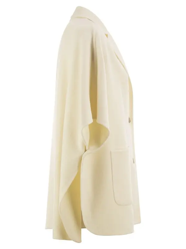 Herno Double Wool Cape With Lapel Collar