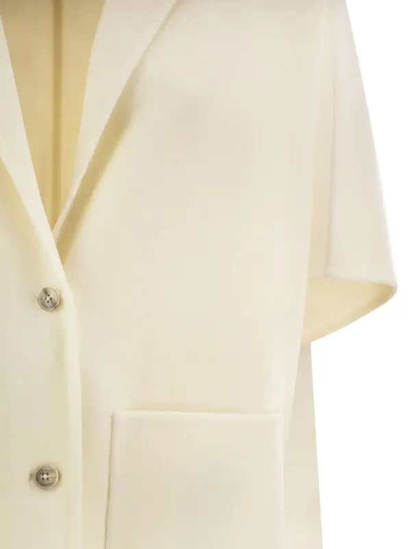 Herno Double Wool Cape With Lapel Collar