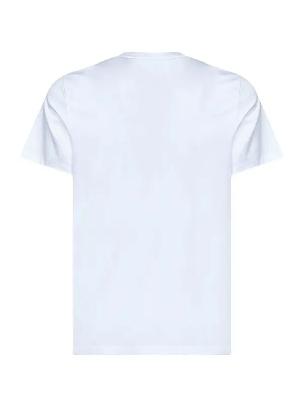 Moncler White Cotton Jersey T-shirt With Double Logo Patch