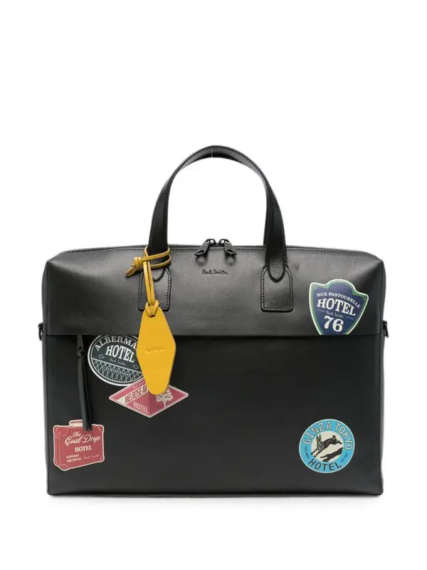 Paul Smith Leather Folio Handbag With Patch Effect Print - Multicolor