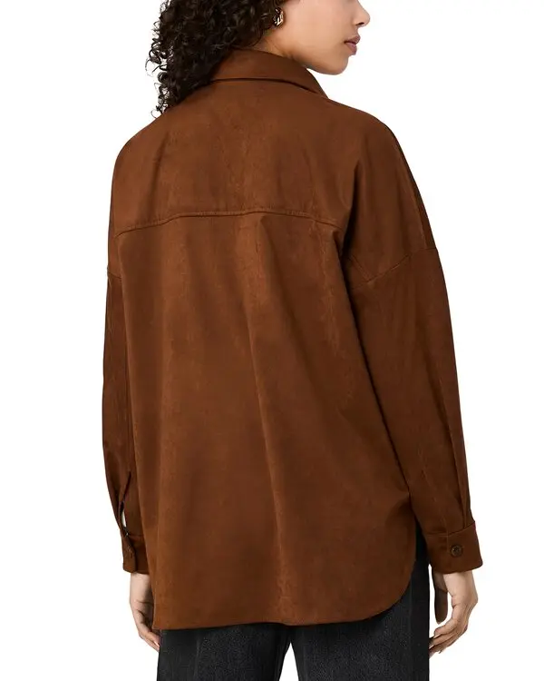 French Connection Sonja Faux Suede Button Front Shirt