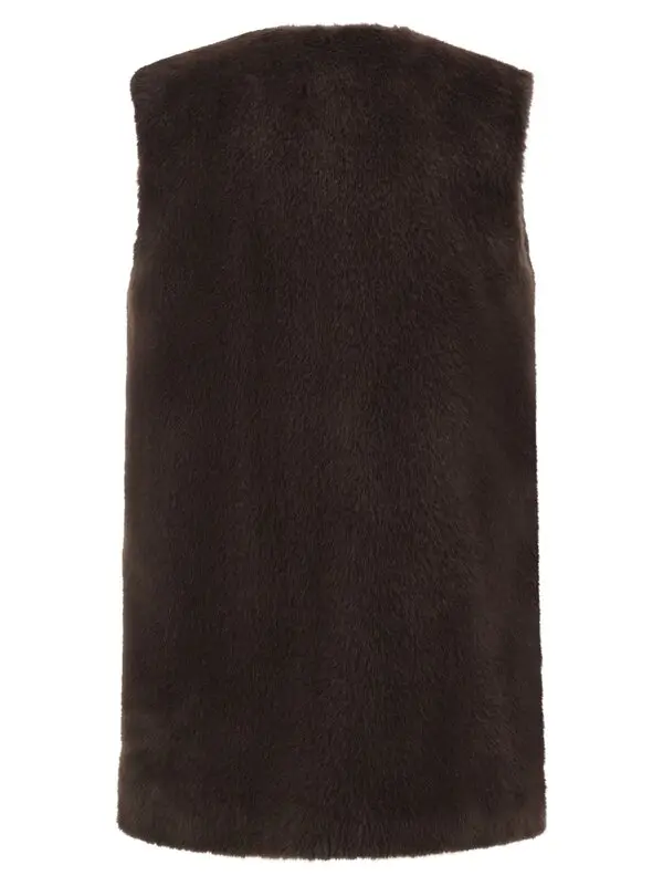 Herno Long Faux Fur-effect Gilet - Brown