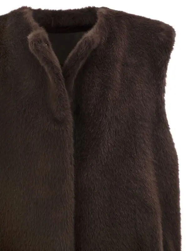 Herno Long Faux Fur-effect Gilet - Brown