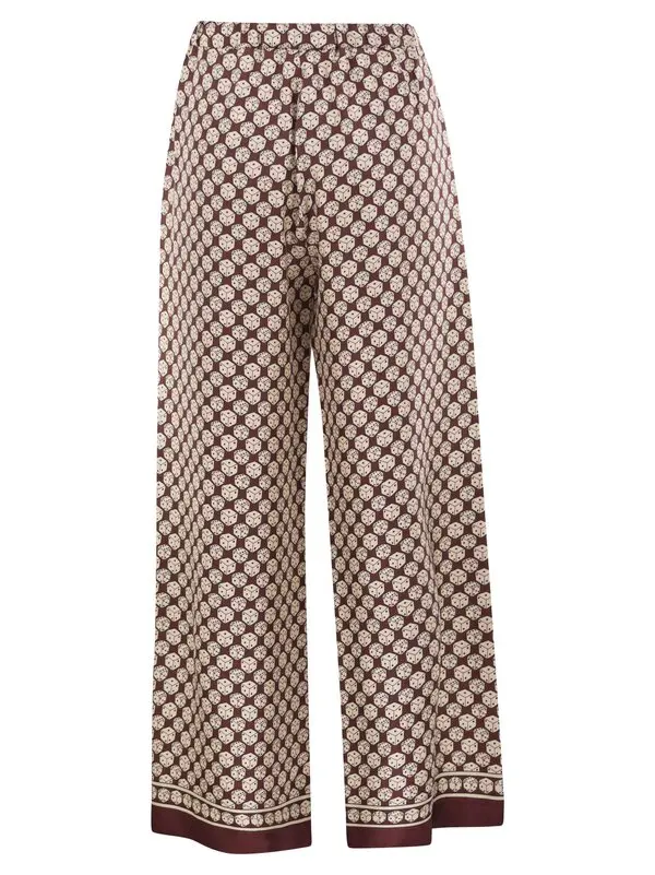 Max Mara Printed Silk Twill Wide-leg Trousers - Multicolor