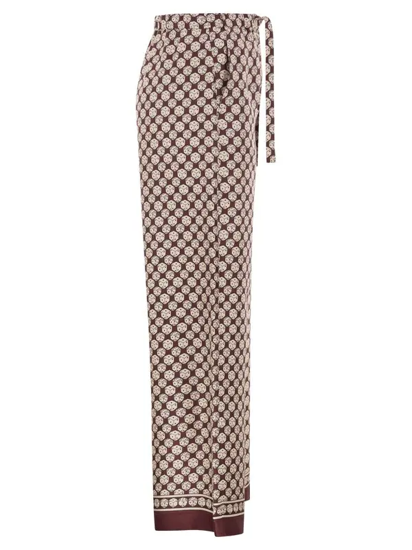 Max Mara Printed Silk Twill Wide-leg Trousers - Multicolor
