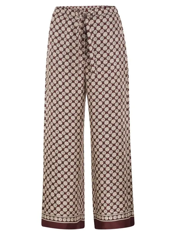 Max Mara Printed Silk Twill Wide-leg Trousers - Multicolor