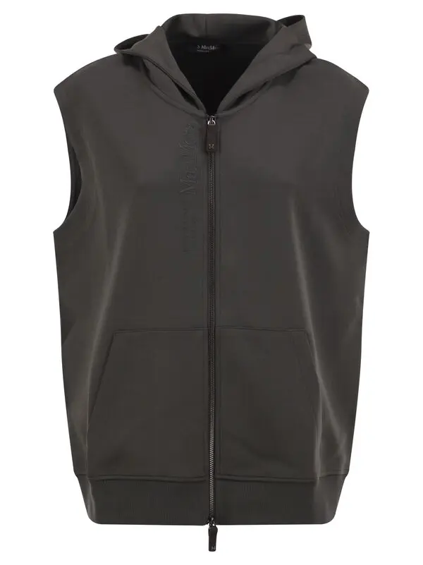 Max Mara Hooded Cotton-blend Jersey Gilet - Multicolor