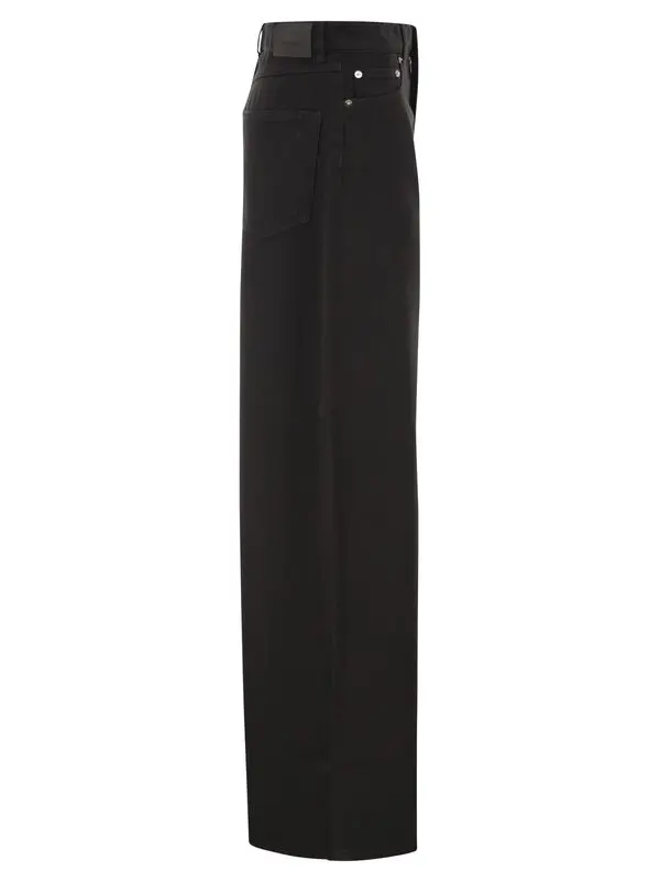 Sportmax Wide-leg Cotton Denim Jeans With Signature Metal Detail - Black