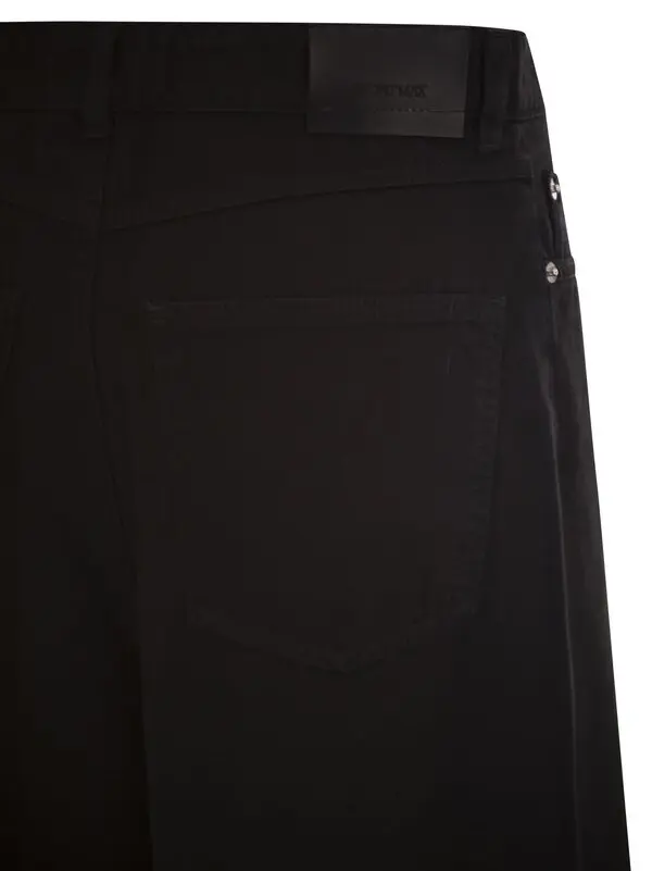 Sportmax Wide-leg Cotton Denim Jeans With Signature Metal Detail - Black