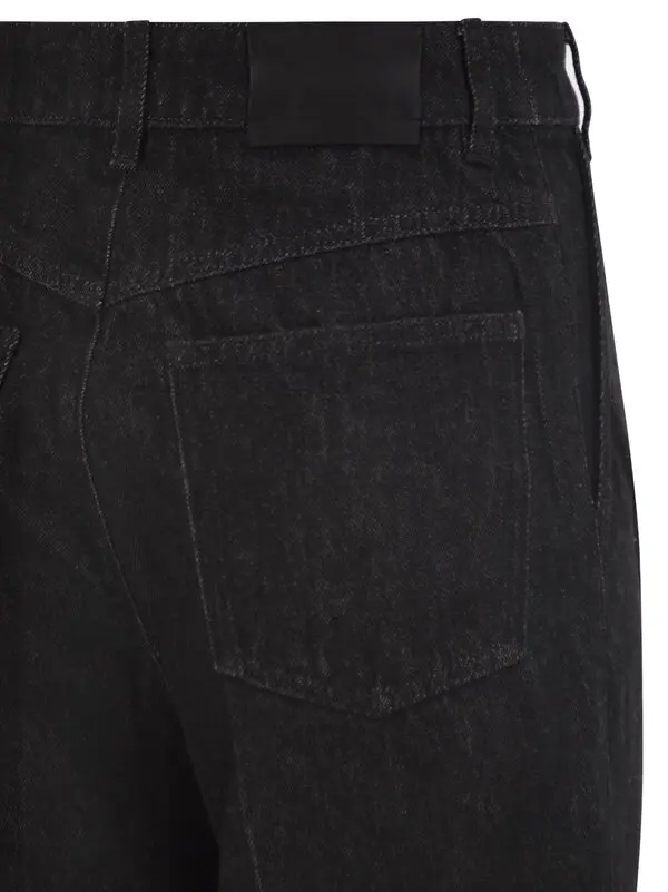 Sportmax Flared Cotton Denim Jeans With Signature Metal Details - Multicolor