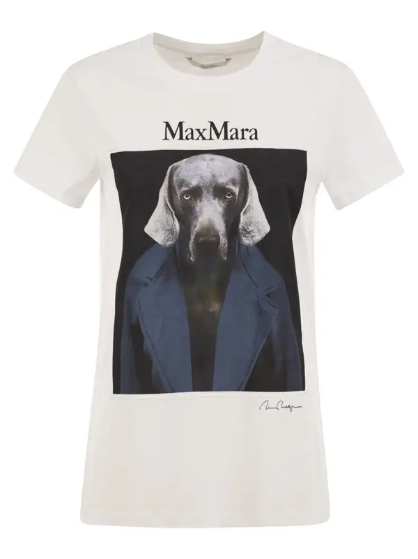 Max Mara Graphic Print Cotton T-shirt - White