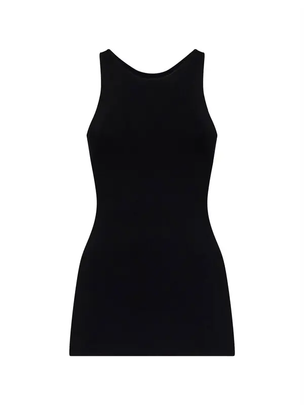 TOTEME Black Compact Knit Classic Tank Top - Multicolor